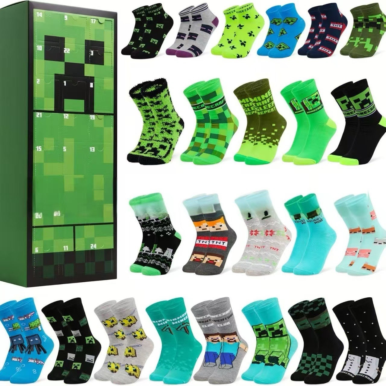 Minecraft Socks Advent Christmas Countdown Calender – CGDboutique